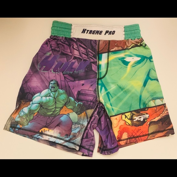 Marvel | Bottoms | Marvel Avengers Hulk Youth Sports Mma Fight Shorts ...